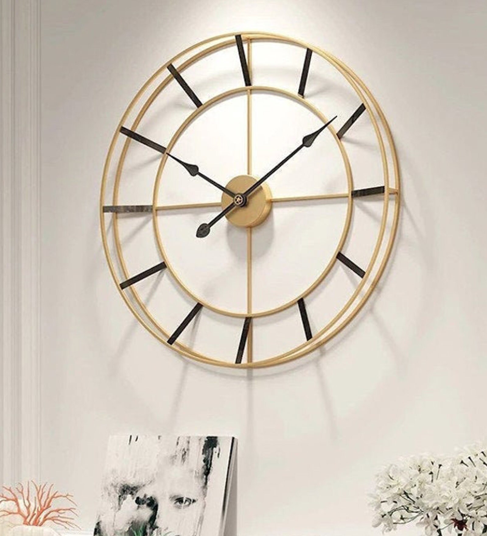 Buy Golden Metal Analog Round Clock at 49% OFF by Radhika Handicrafts ...