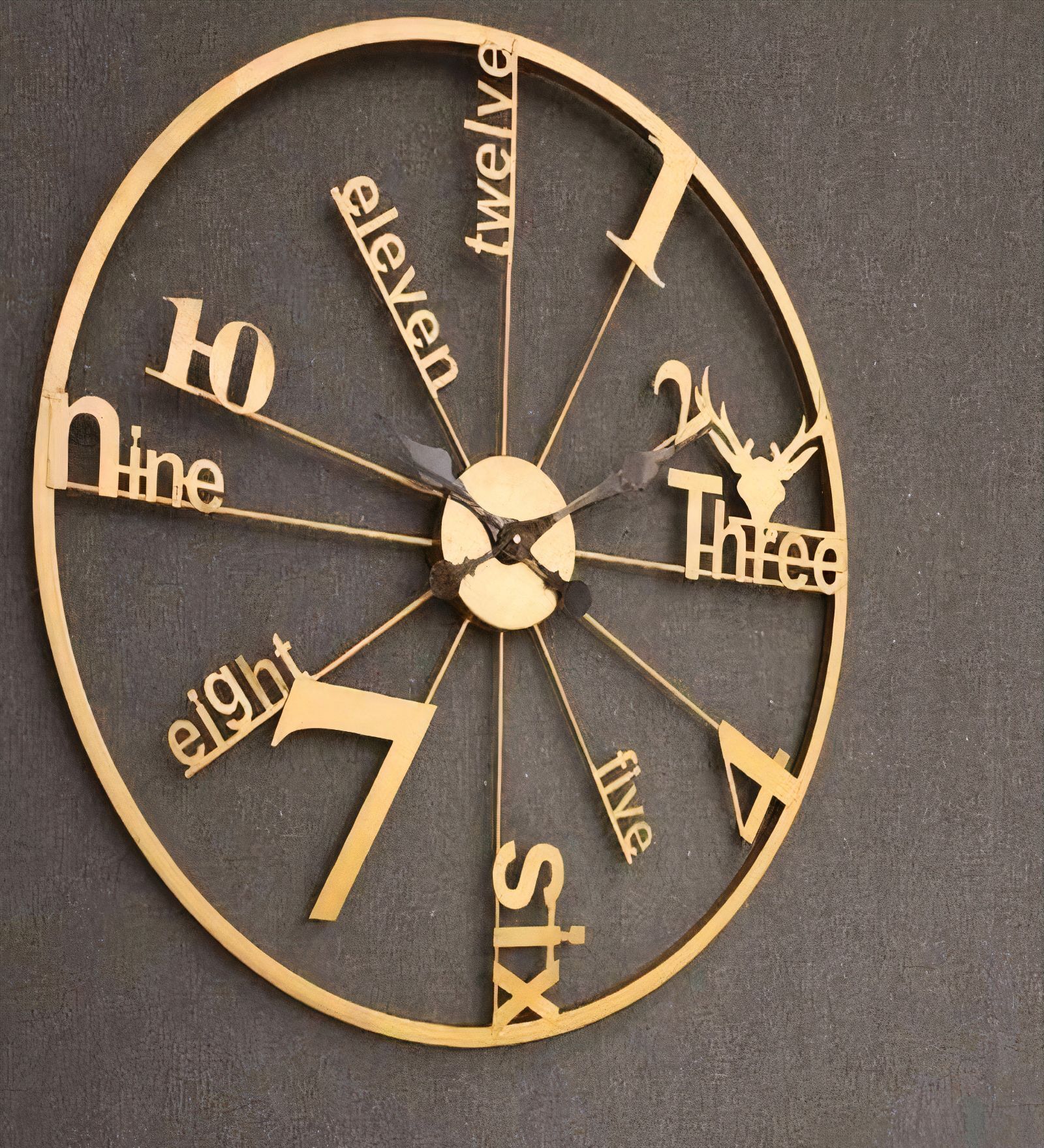 Buy Gold Metal Numbering Novelty Wall Clock at 50% OFF by Radhika ...