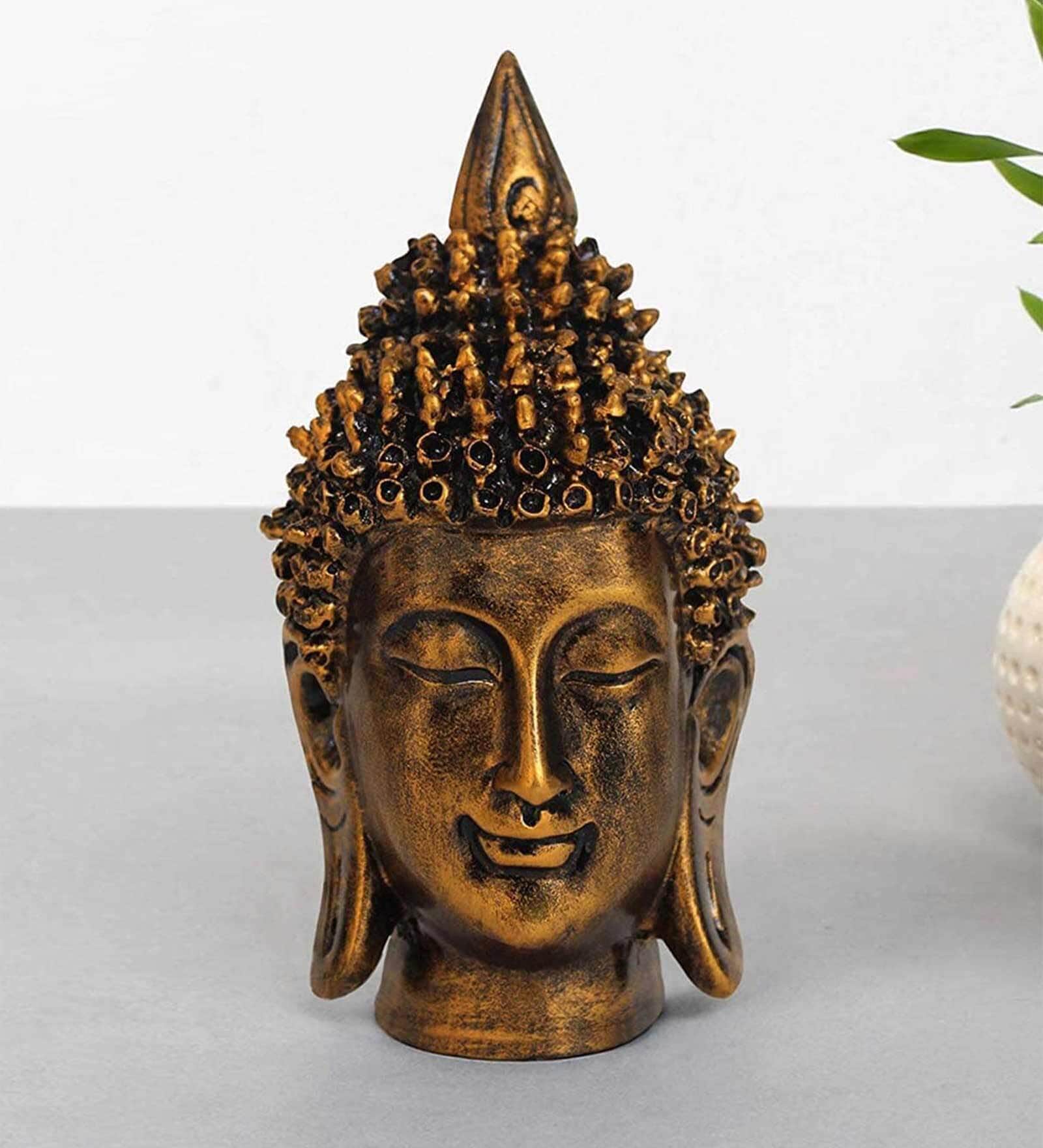 Buy Golden Polyresin 6.4 Inches Buddha Head Idol at 30% OFF by Tied ...