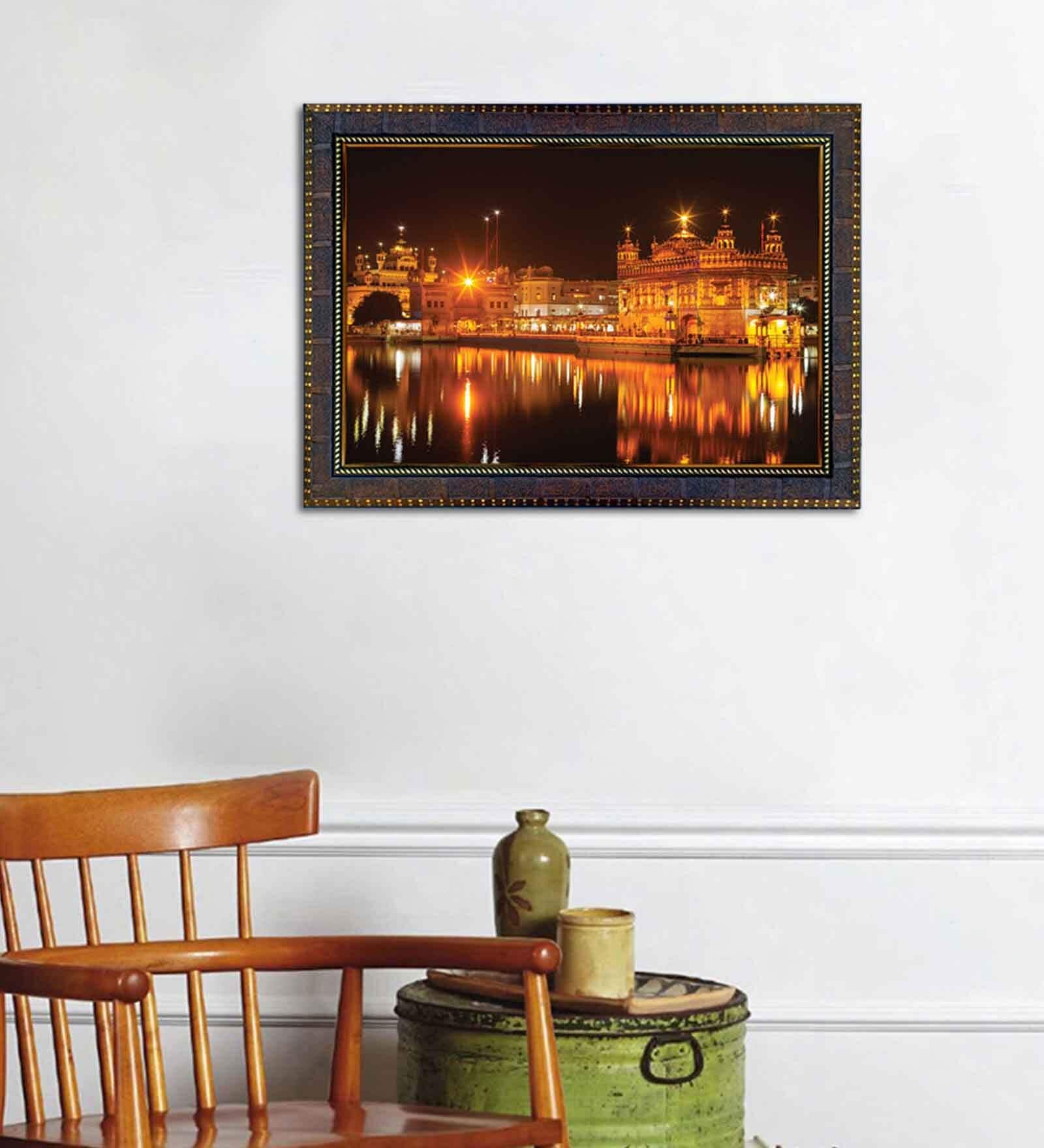 Buy Golden Temple Multicolour MDF Framed Wall Painting by Wens at 6% ...