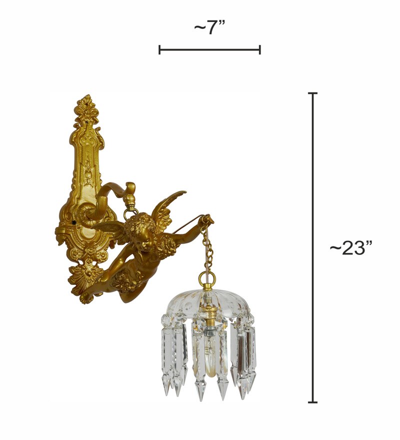 Buy Gold Aluminium and Glass Wall Light By Fos Lighting Online ...