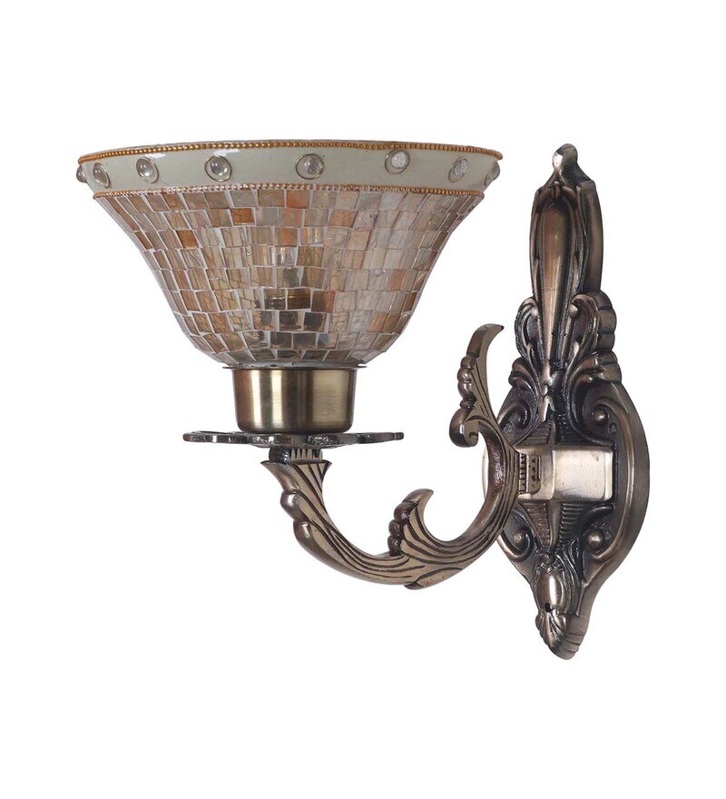 Buy Gold Aluminium Wall Light By Fos Lighting Online - Uplight - Wall ...