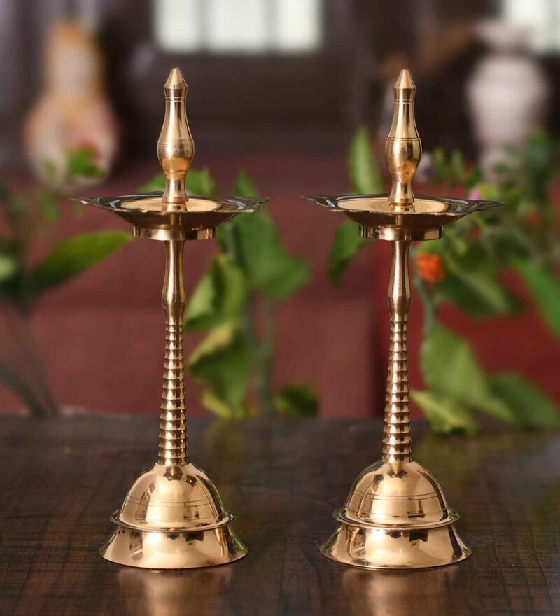 Buy Gold Brass Diya by CraftVatika Online - Diyas - Spiritual - Home ...