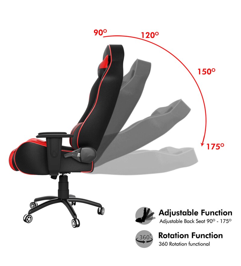 Buy Gold Leatherette Gaming Chair in Red & Black Colour by ASE Gaming ...
