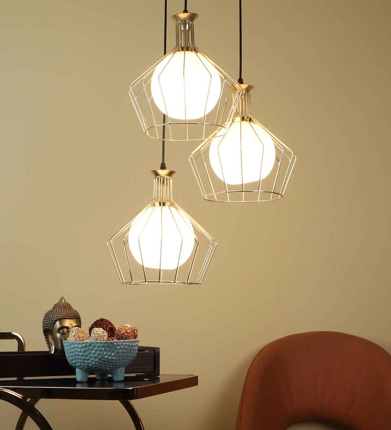 Buy Gold Iron Cluster Hanging Lights by Eliante by Jainsons Lights ...