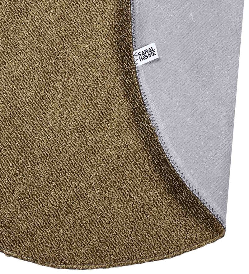 Buy Gold Solid Polypropylene 3 ft x 3 ft Hand Woven Round Carpet by ...