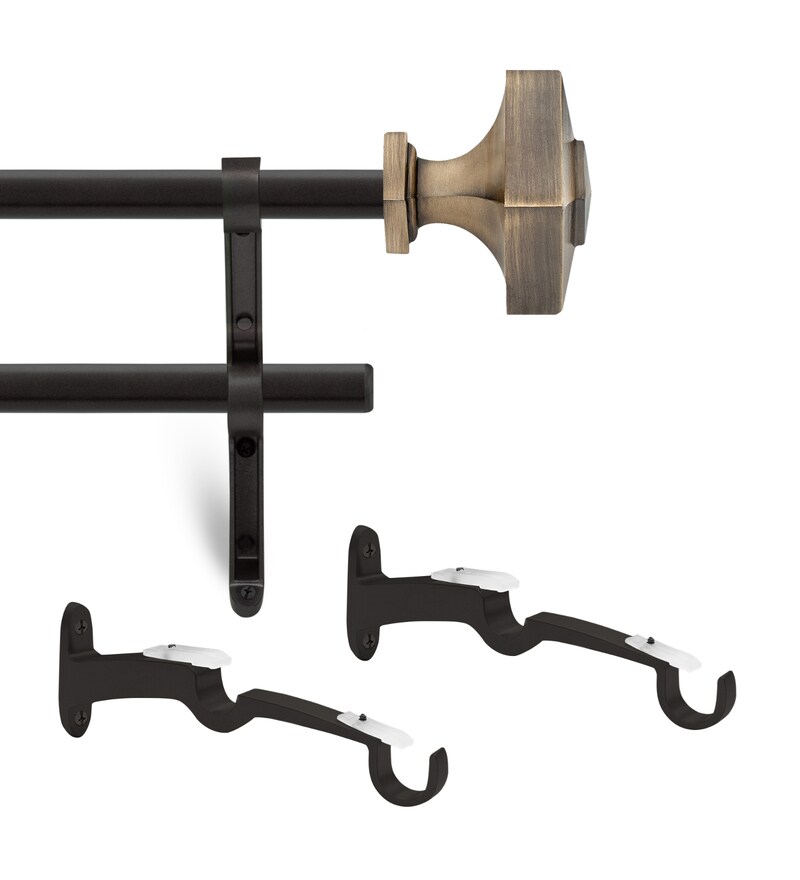 Buy Gold Square Iron Expandable 1 Curtain Rod with Accessories ( 52 to ...