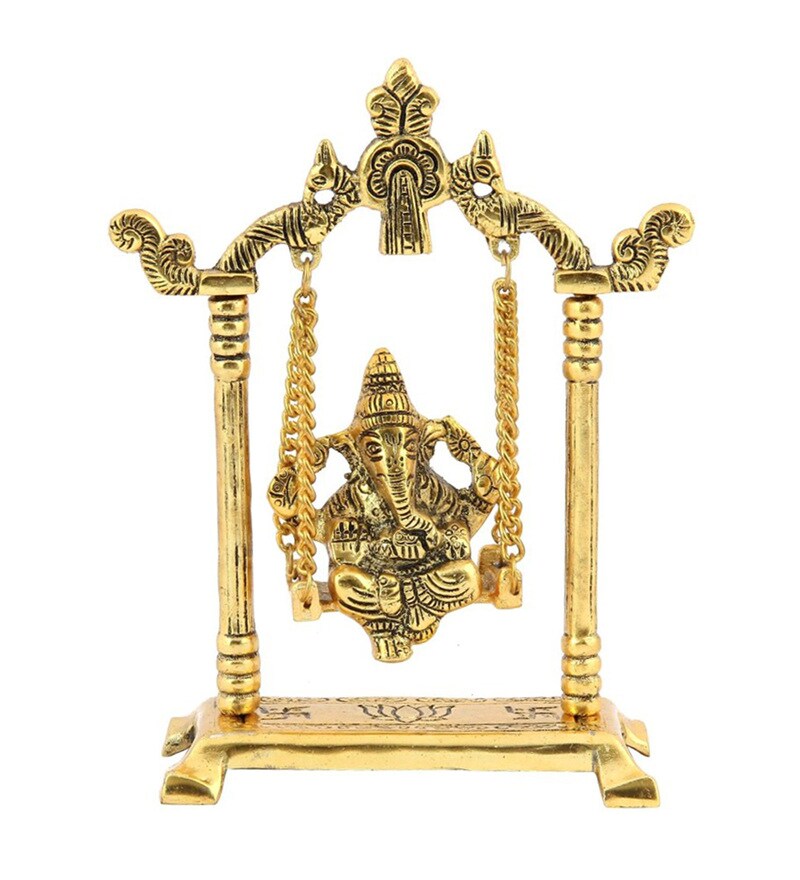 Buy Golden Aluminium God Idol by Handicrafts Paradise Online - Ganesha ...