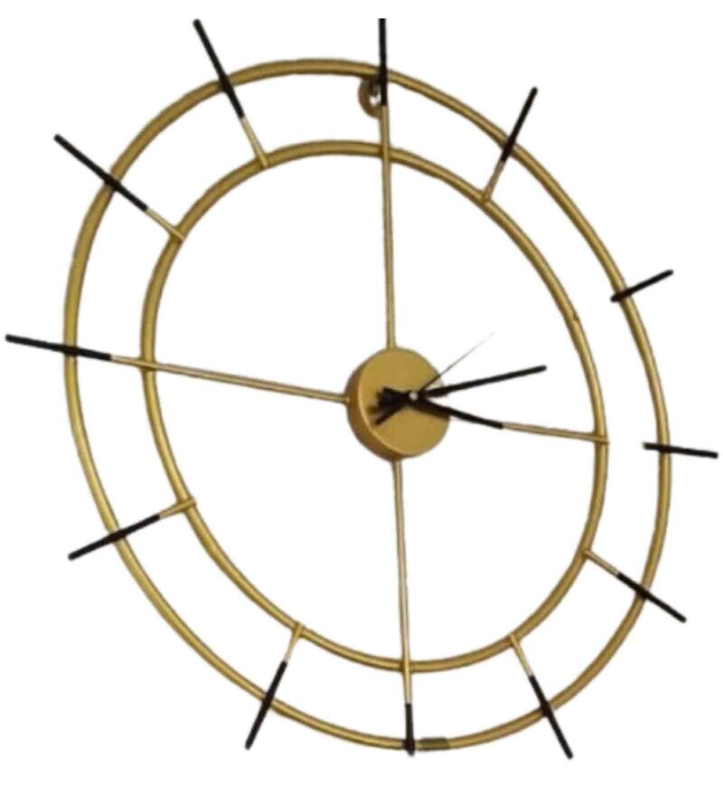 Buy Golden Metal Analog Wall Clock By Astro Home Decor Online - Modern ...