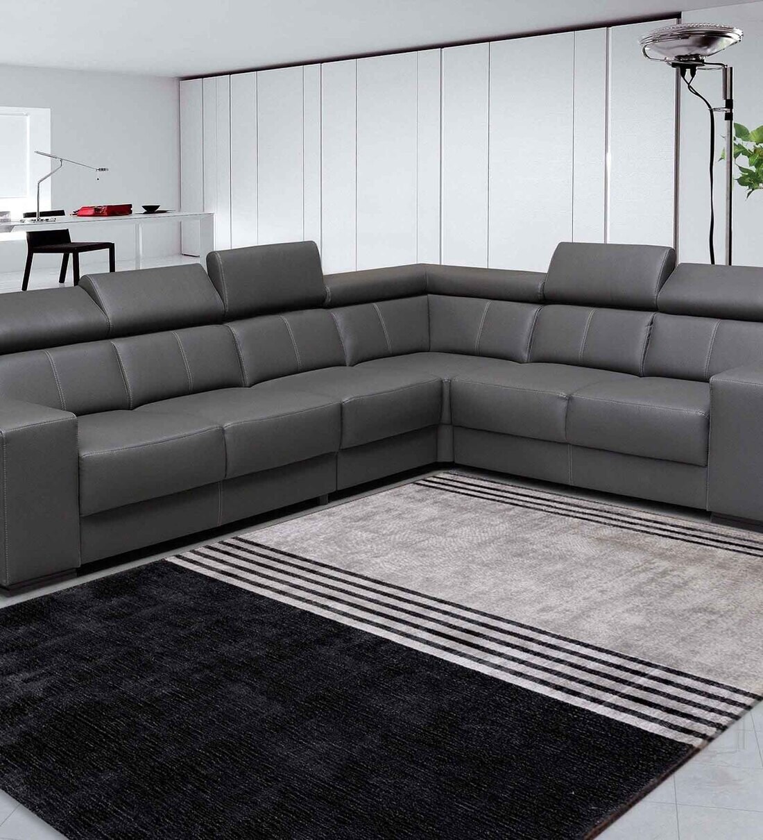 Buy Gray Black Wool Abstract Hand Woven Carpet By Ambadi at 41% OFF by ...