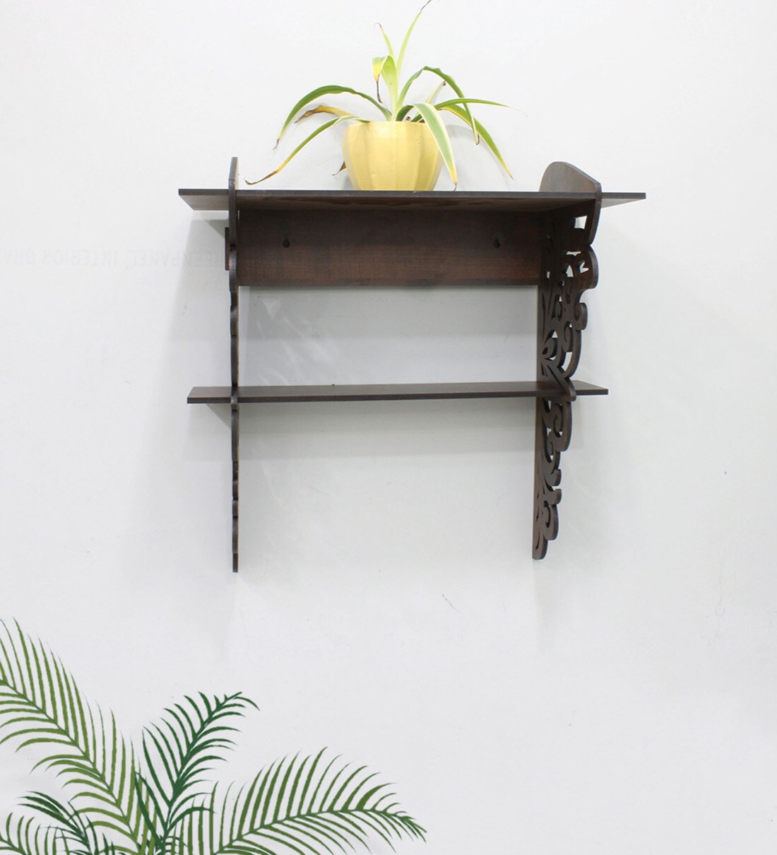 Buy Greek Brown 2 Tier MDF Wall Shelf by Random at 10% OFF by Random ...