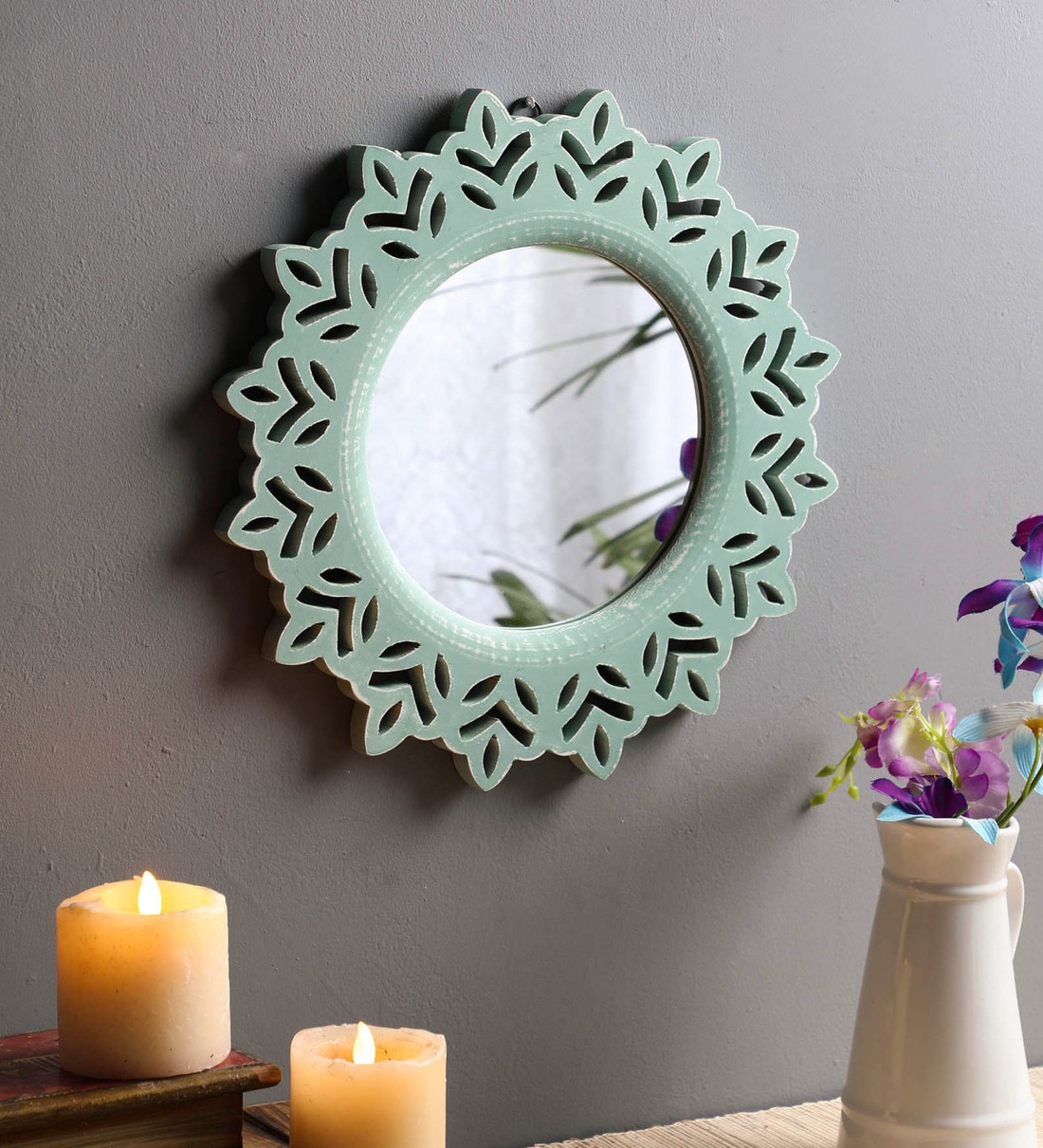 Buy Green Mango Wood Knight Decorative Mirror at 10% OFF by The Urban ...