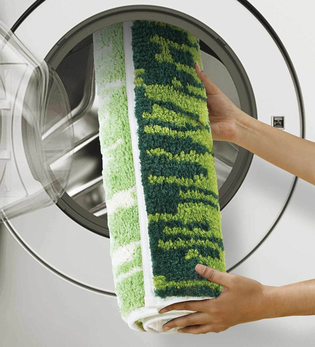 Buy Green Abstract Polyester AntiSkid Bathmat by Obsessions Online ...