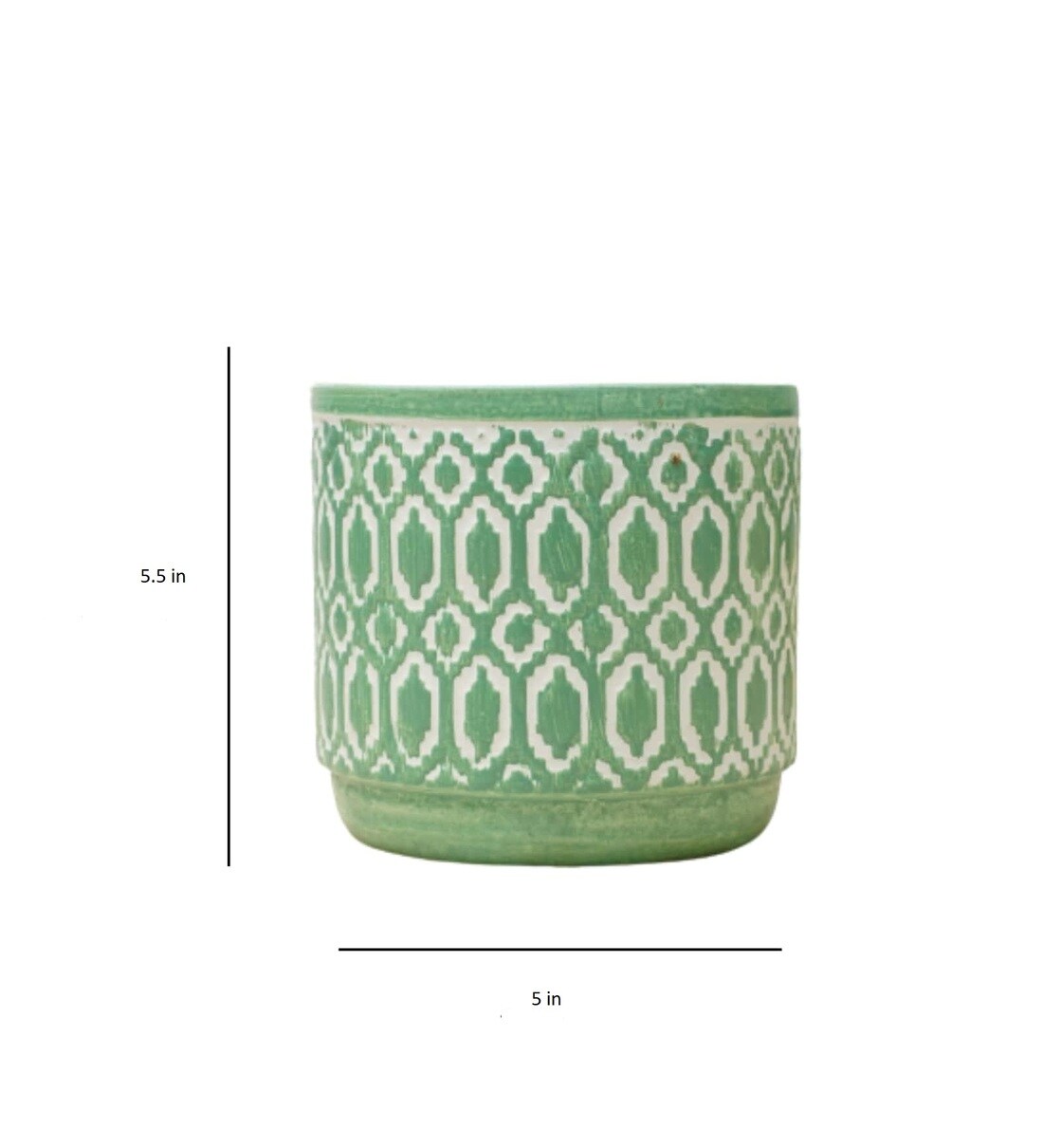 Buy Green Ceramic Aztec Planter By Gold Dust Online - Desk Pots - Pots ...