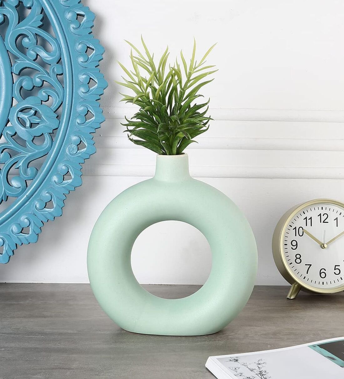 Buy Green Ceramic Modern Table Vases By La Dimora Selections at 56% OFF ...