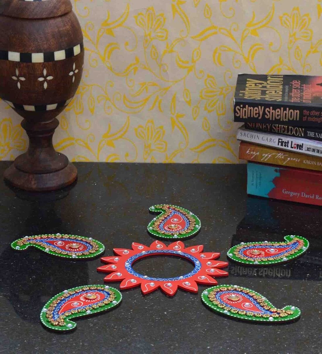 Buy Green Decorative Floor Rangoli Keri Design By Ecraftindia at 38% ...