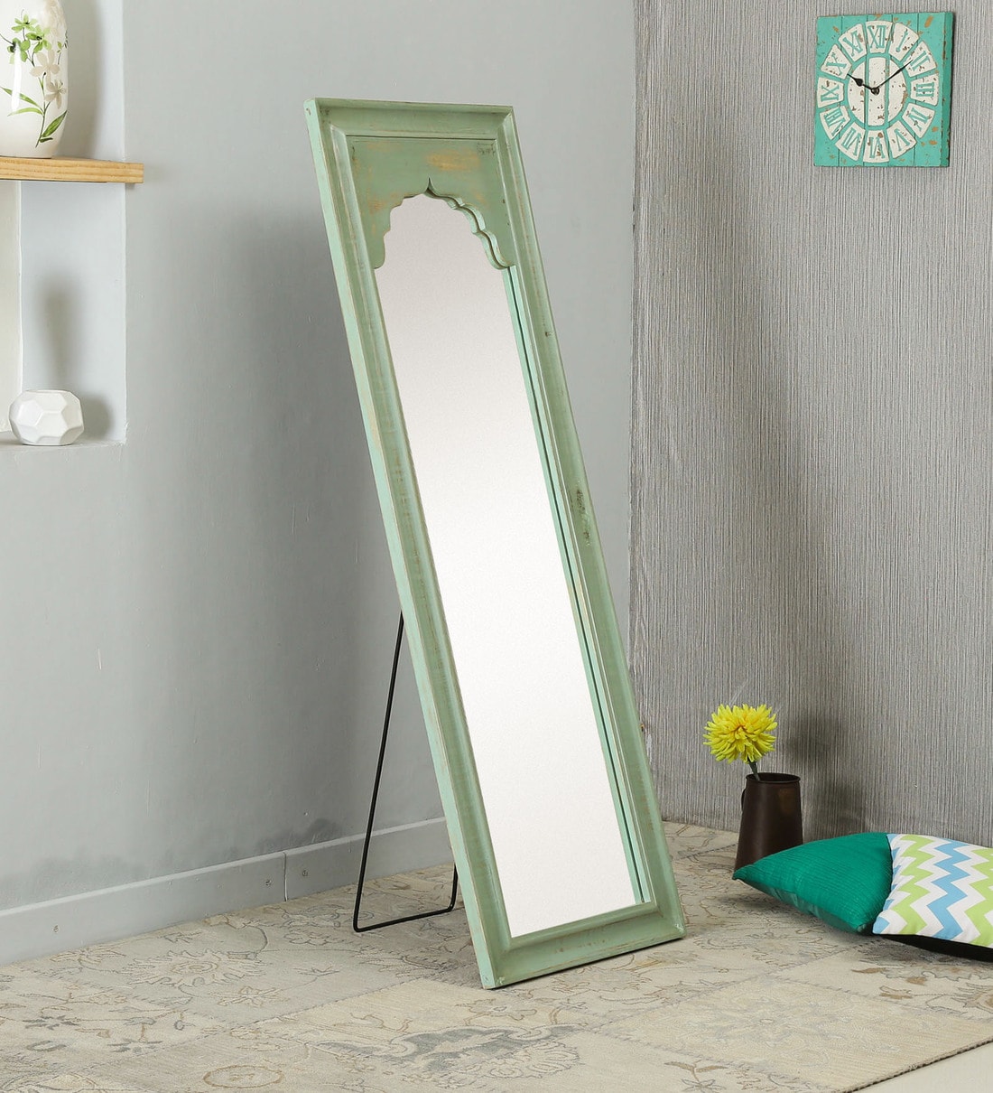 Buy Ava Green Solid Wood Full Length Mirror at 19% OFF by Artisans Rose ...