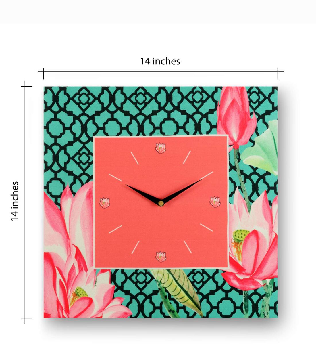 Buy Green MDF Framed Analog Wall Clock by SEJ by Nisha Gupta Online ...