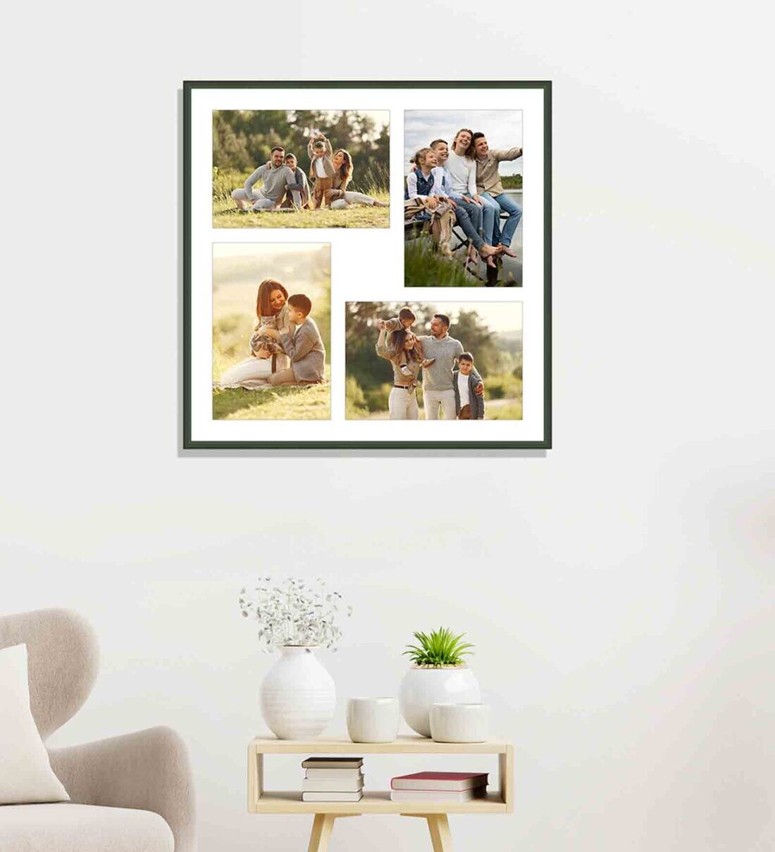 Buy Green Metal Collage Pocket Photo Frame Set of 4 Elegant Arts And ...