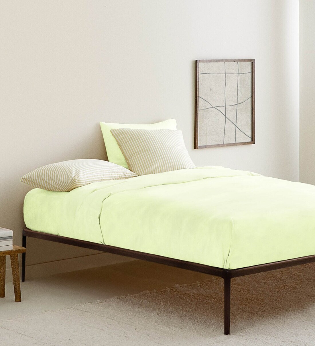 Buy Green Solid Cotton Fitted Bedsheet at 100% OFF by The Baby Atelier ...