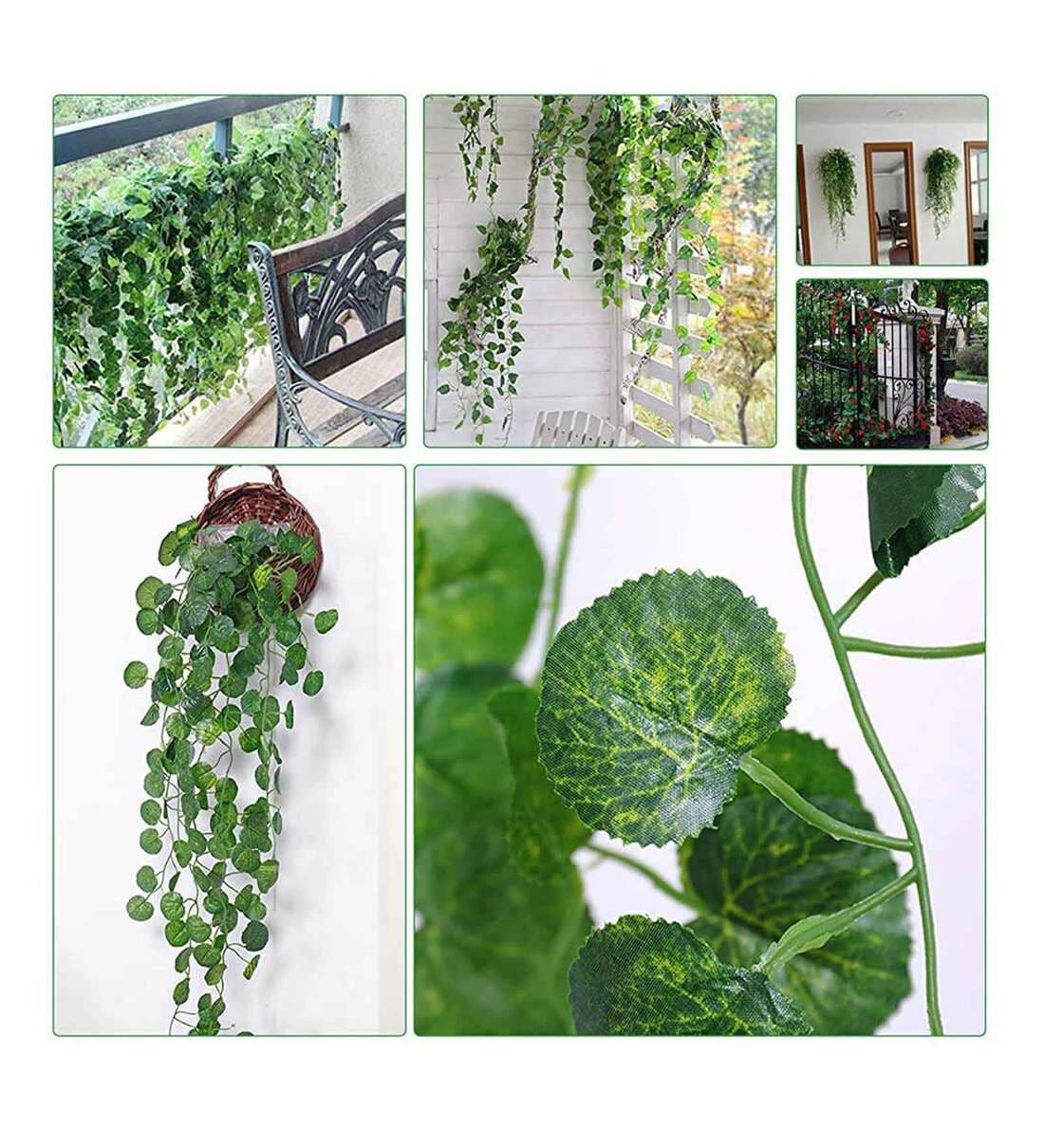 Buy Polyester Green Begonia Creeper Without Pot Artificial Plants ...