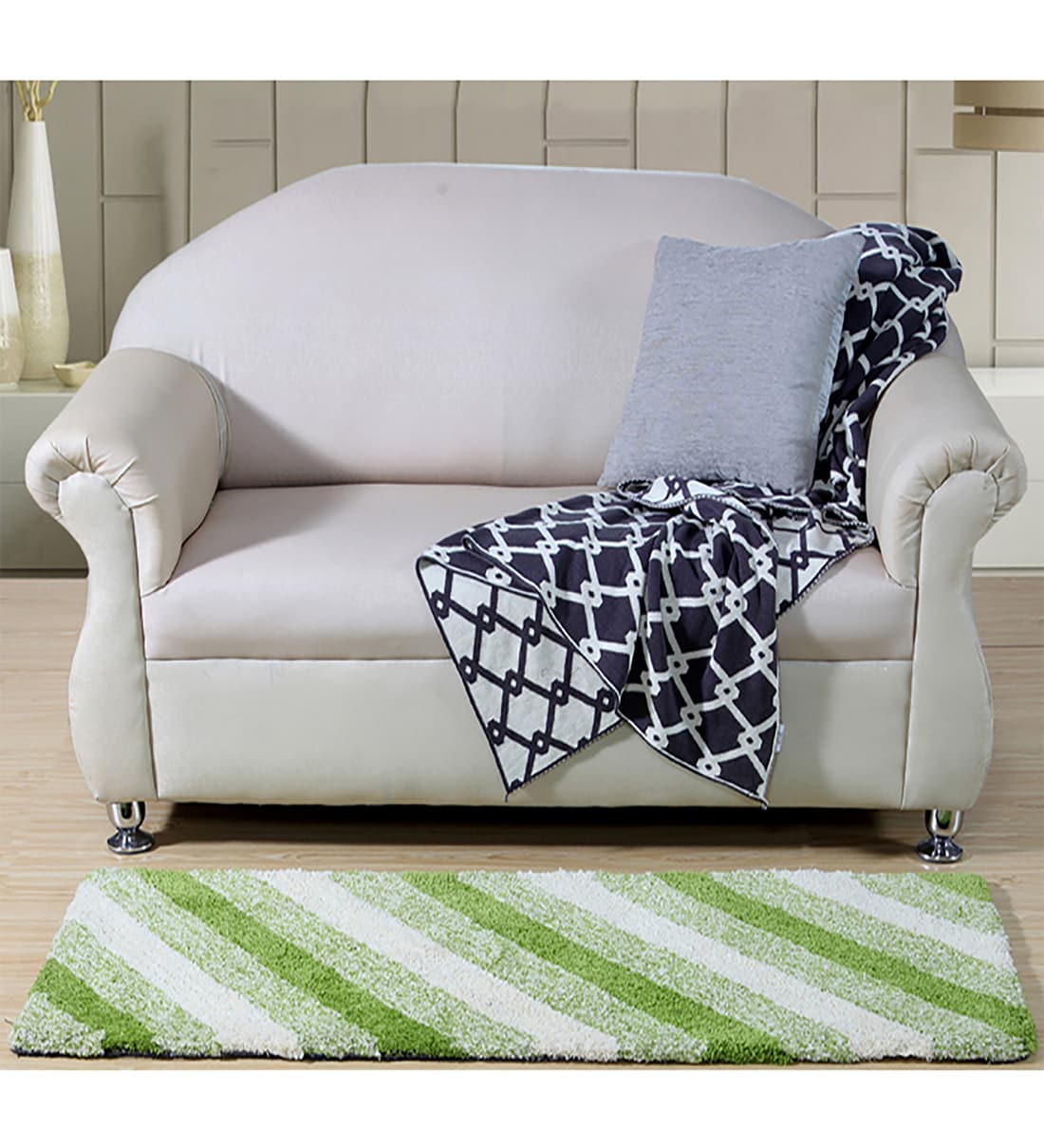 Buy Green Polyester 21 x 55 Inches Hand Tufted Floor Runner by HomeFurry at 10% OFF by HomeFurry ...