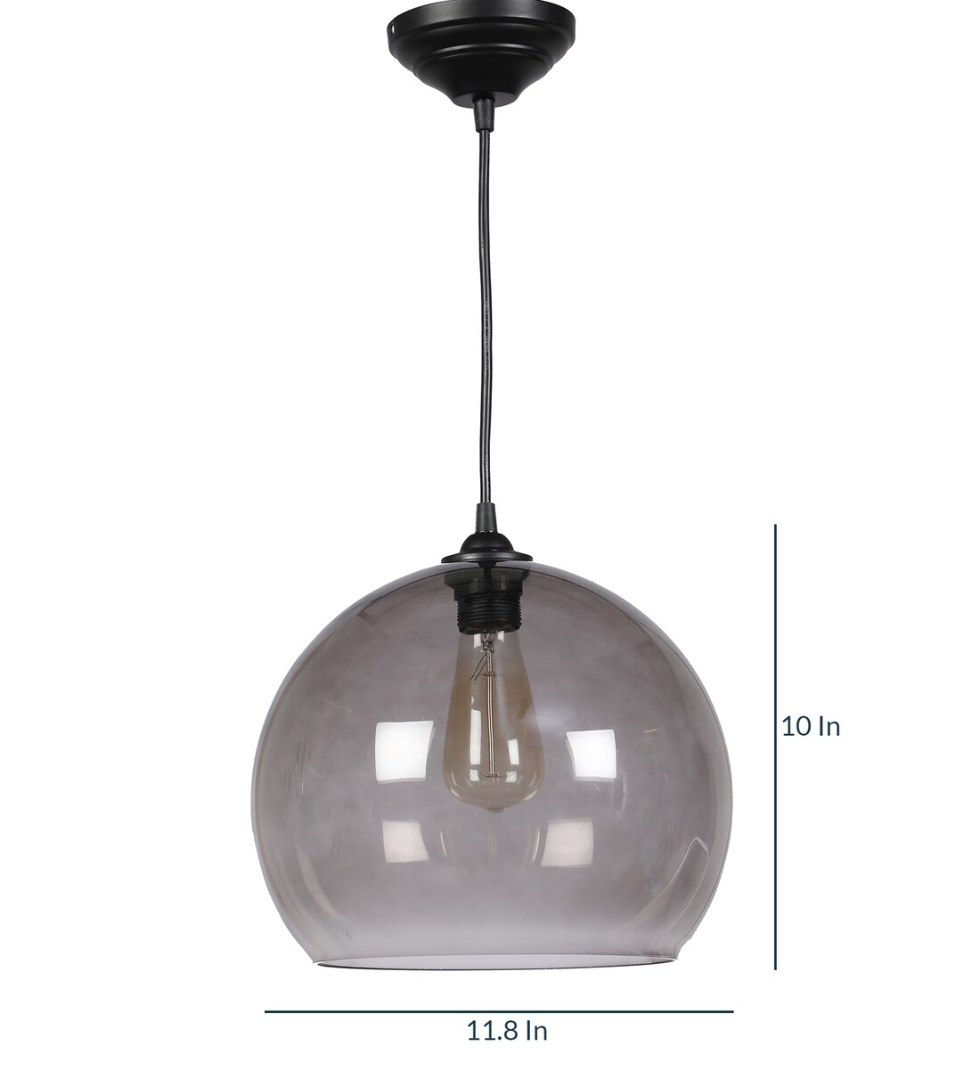 Buy Grey Glass Single Hanging Lights by Tunehome Online - Globe Hanging ...