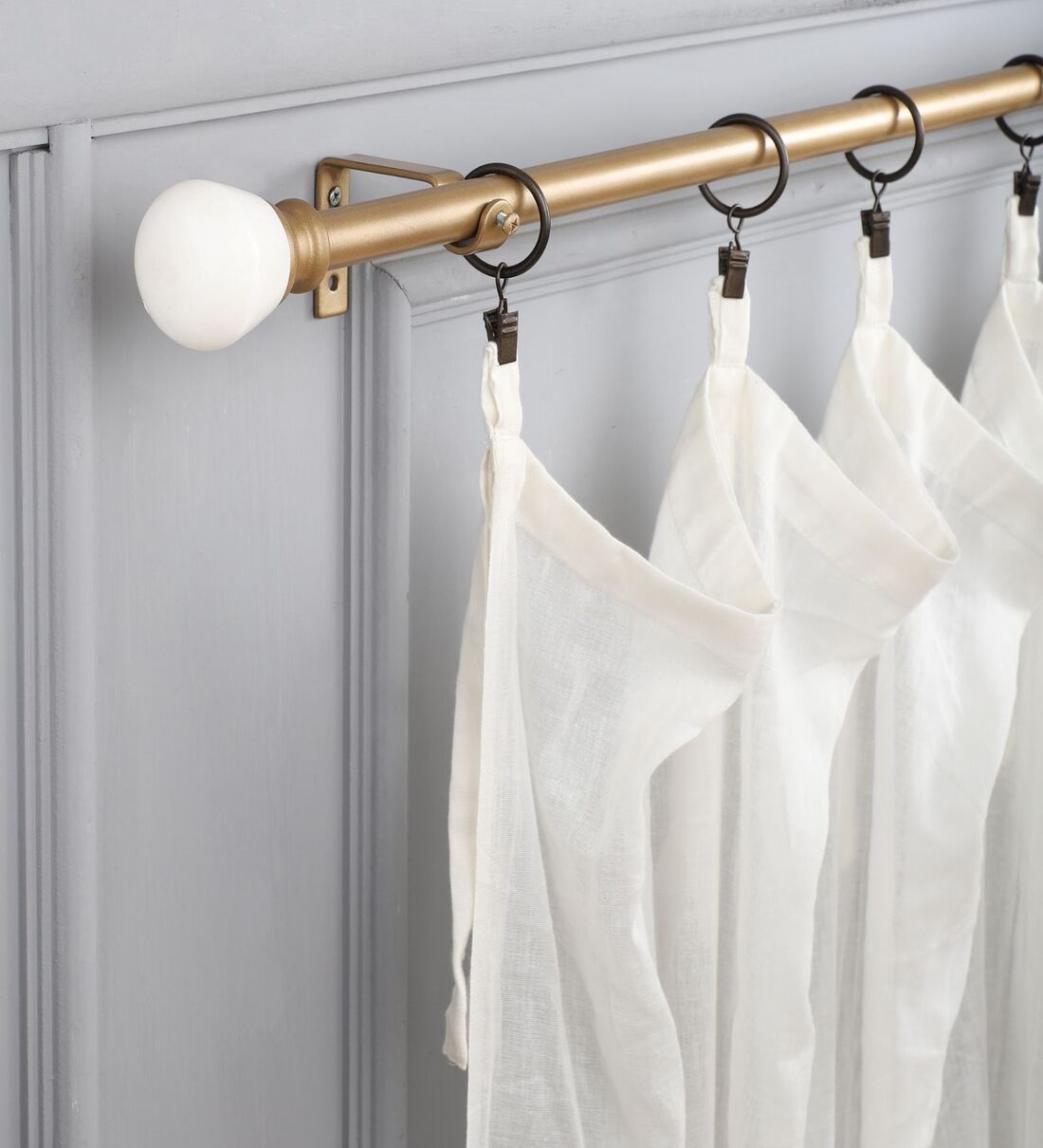 Buy Grey Iron 48 - 88 Inches Expandable Curtain Rod with Accessories at ...