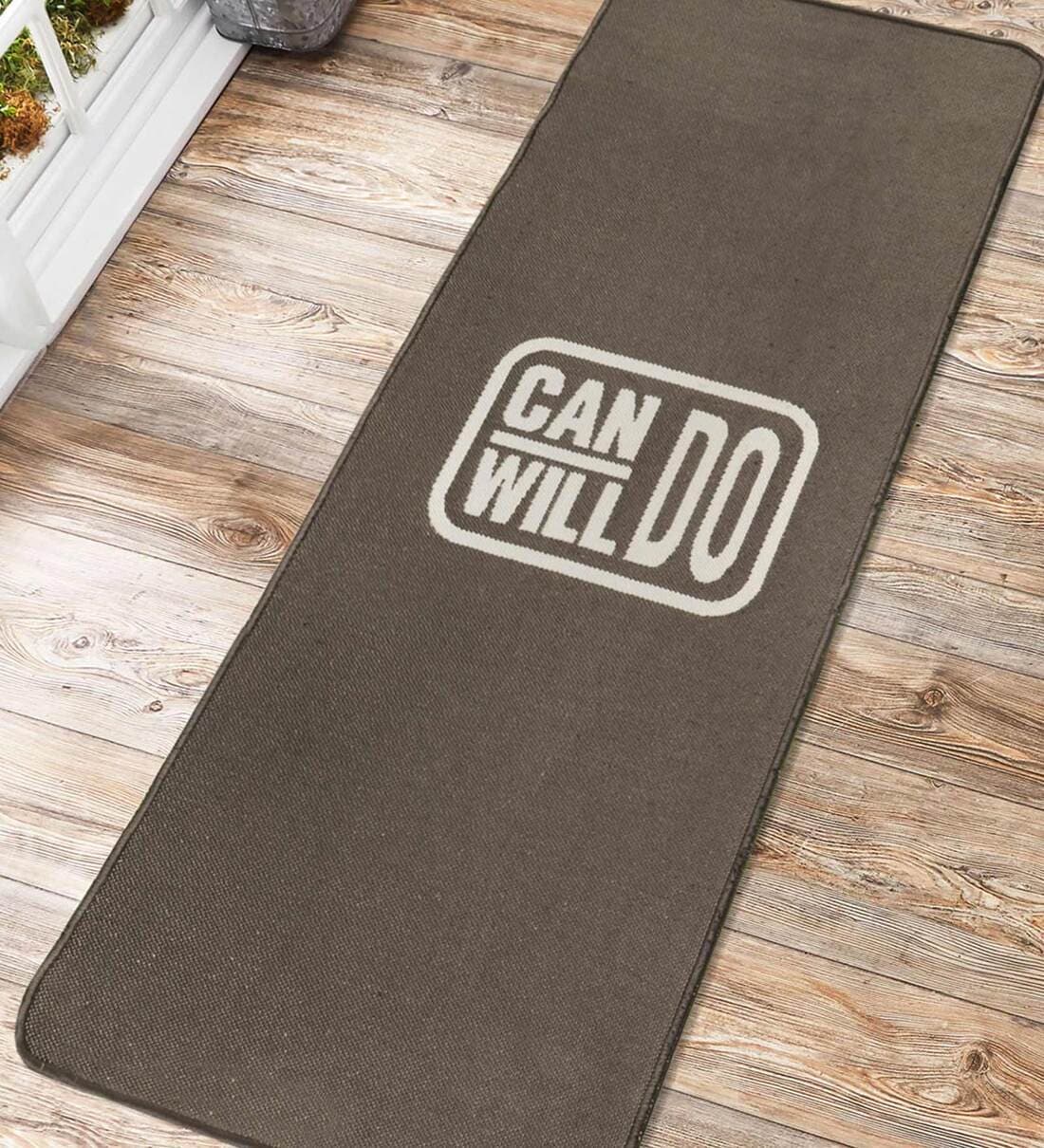 Buy Grey Microfibre 67 x 28 Inches Machine Made Floor Runner by Saral ...