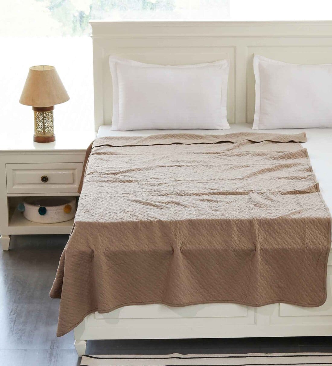 Buy Grey Polyster Solid 120 Gsm Single Bed Quilts By Pluchi at 100% OFF ...