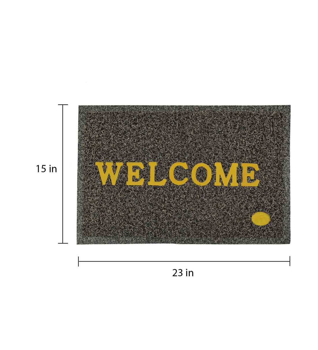 Buy Grey Rubber Slogan Pattern 23x15 inch AntiSkid Door Mat by Lehar ...