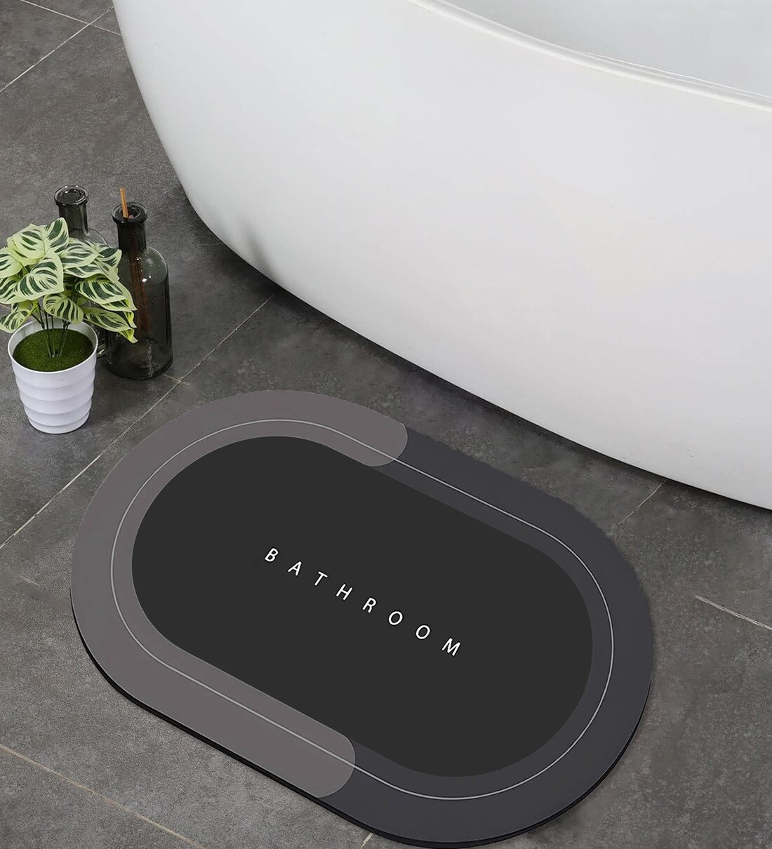 Buy Grey Slogan Rubber 16x24 Inches AntiSkid Bath Mat at 67% OFF by ...