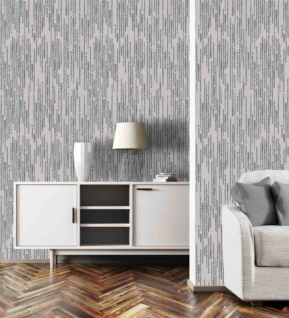 Buy Grey Vinyl Geometric Pattern Wallpaper by Excel Wallcoverings ...