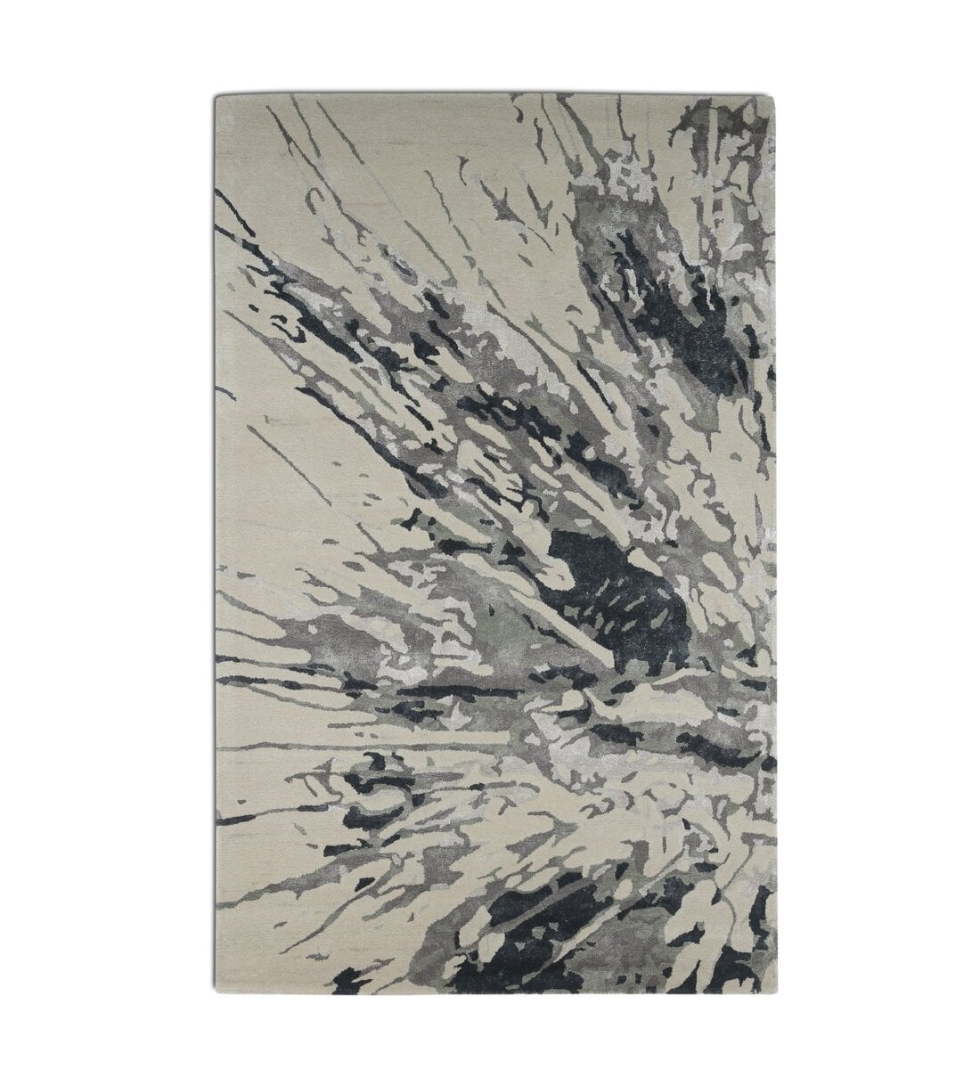 Buy Grey Wool Abstract 5 x 8 Feet Hand Tufted Carpet by Imperial Knots ...