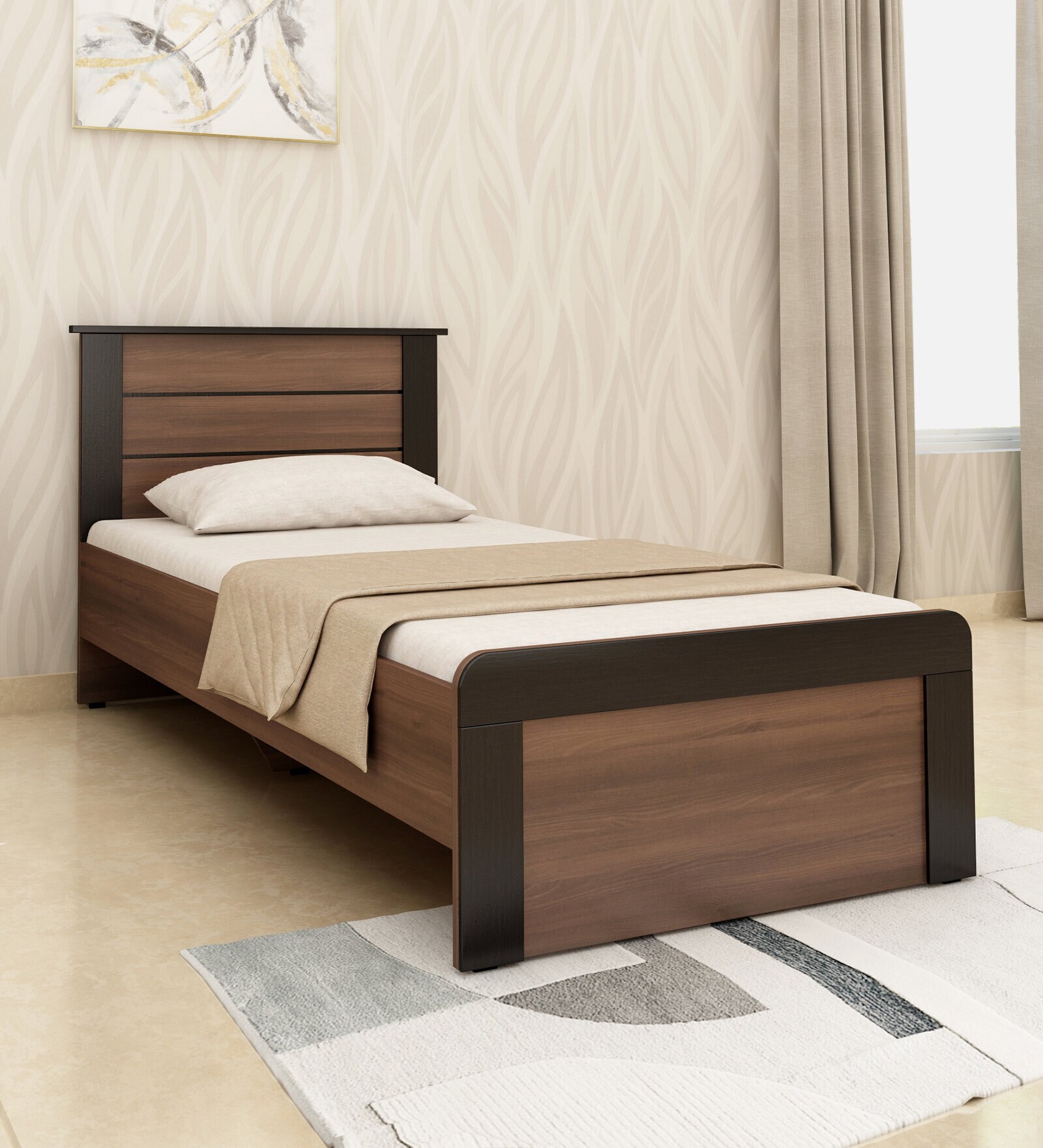 Buy Grace Single Bed in Walnut & Wenge Finish at 36% OFF by Crystal ...