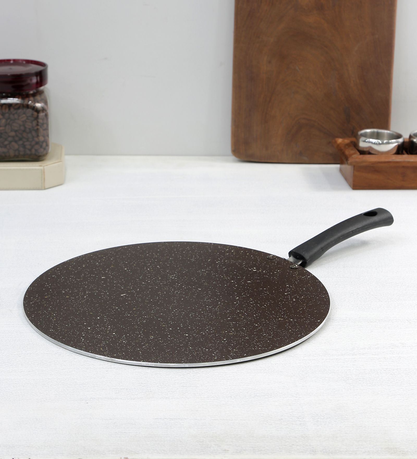 Buy Wine Aluminium 4Mm Non-Stick Multipurpose Tawa With Handle at 41% ...