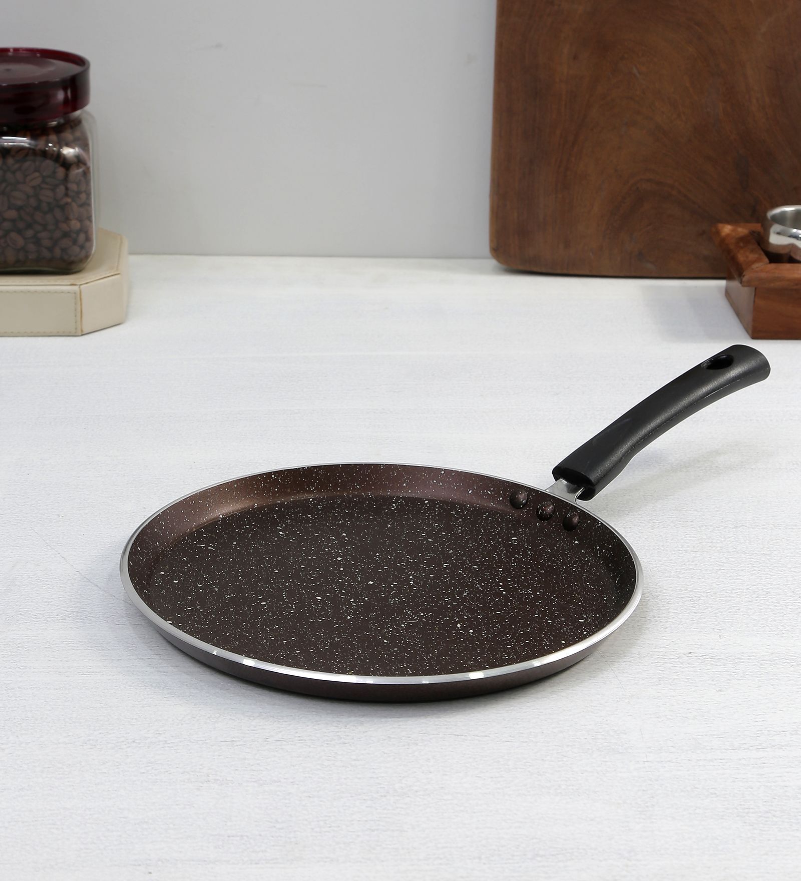 Buy Wine Aluminium 4Mm Non-Stick Dosa Tawa With Handle at 40% OFF by ...