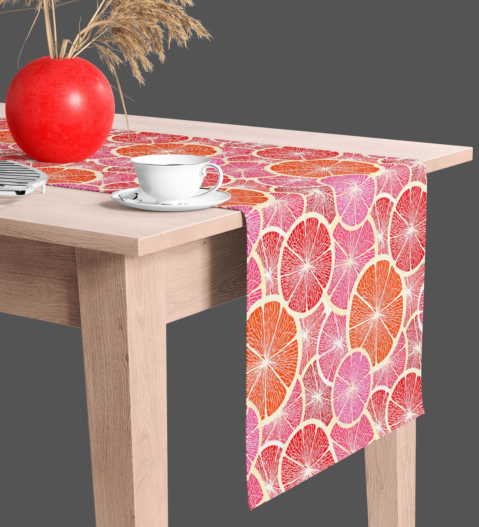 Buy Grapefruit Multicolor (60 x 12) Cotton Canvas Table Runner at 60% ...