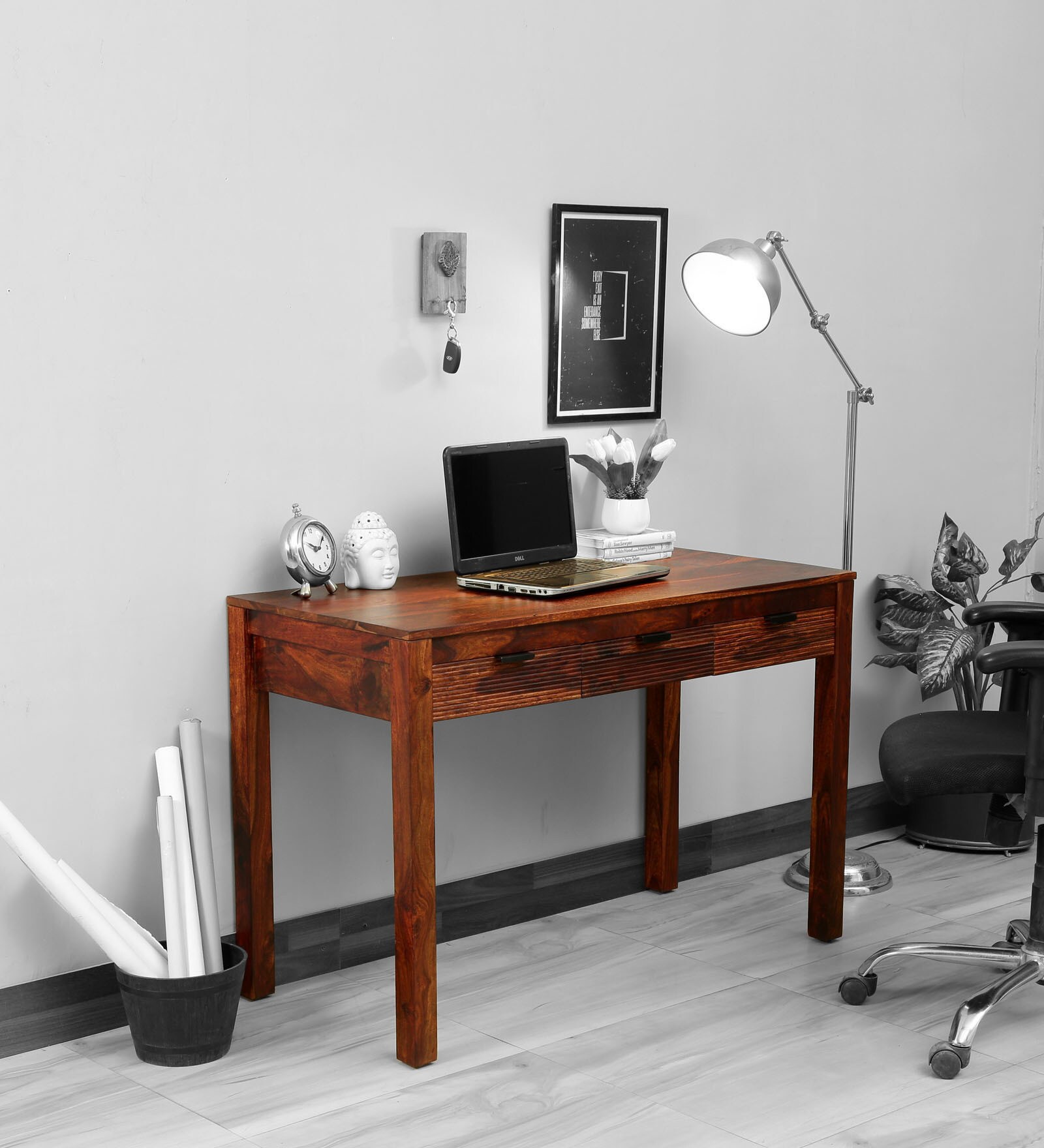 Buy Grays Sheesham Wood Study Table Honey Oak at 5% OFF by Woodsworth ...