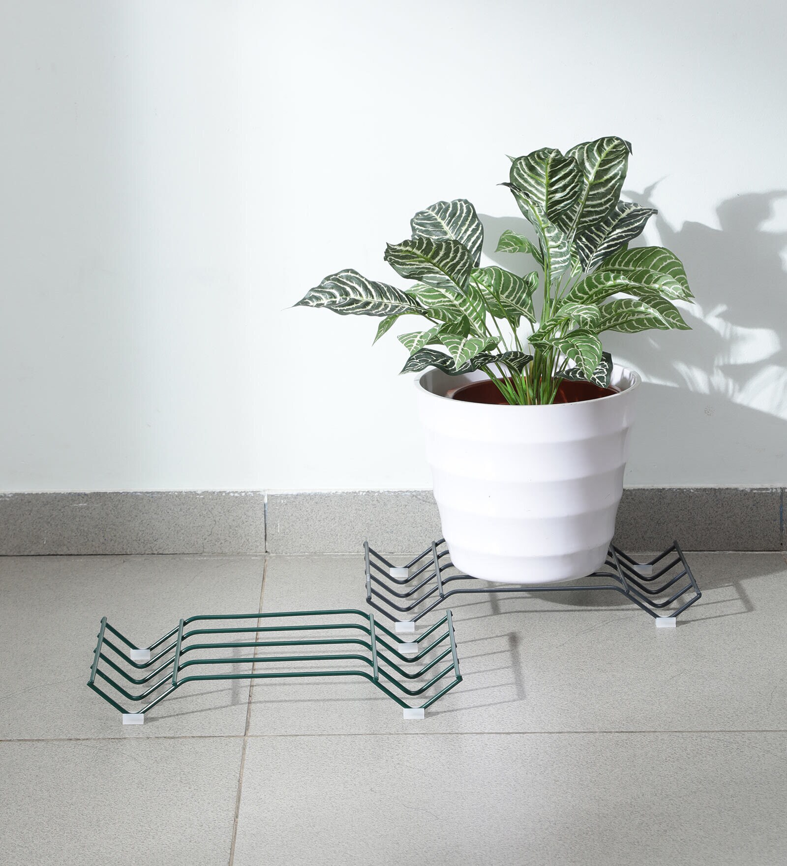 Buy Green & Grey Metal (Set of 2) Planter Stands by Meshable at 10% OFF ...