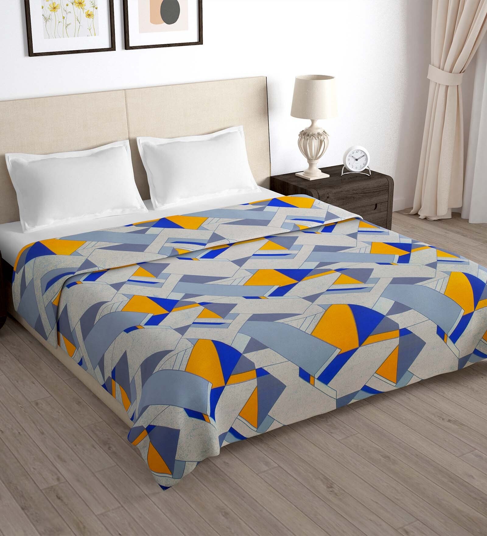 Buy Blue Microfiber Floral 180 GSM Fusion Reversible Double Comforter at 70% OFF by Story@Home ...