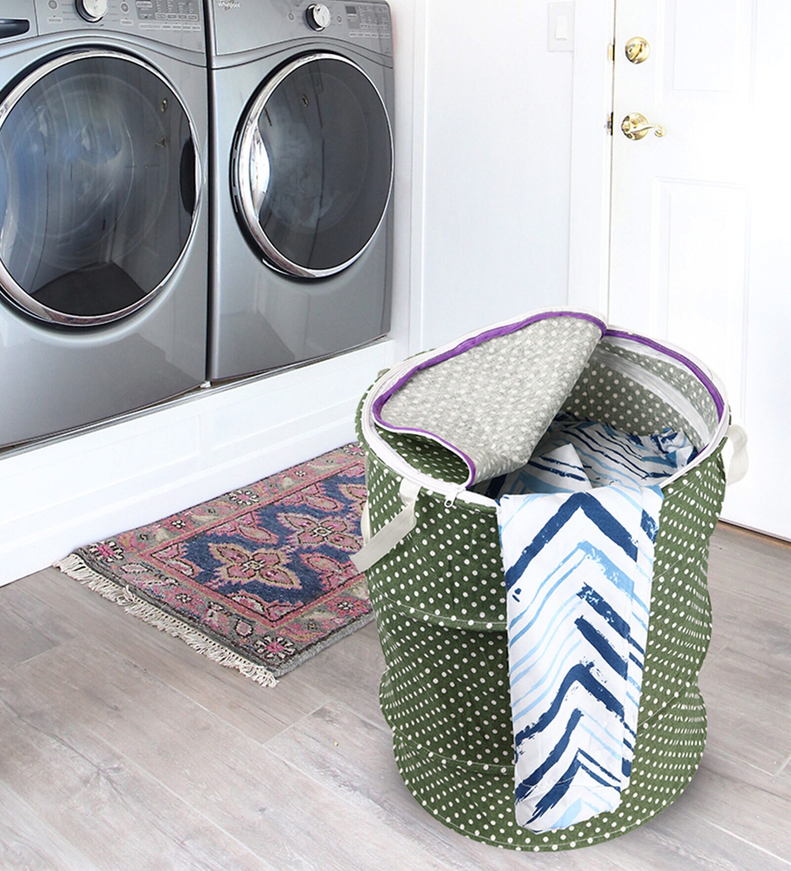 Buy Green Polyester Foldable 40 Litre Laundry Basket at 66% OFF by ...