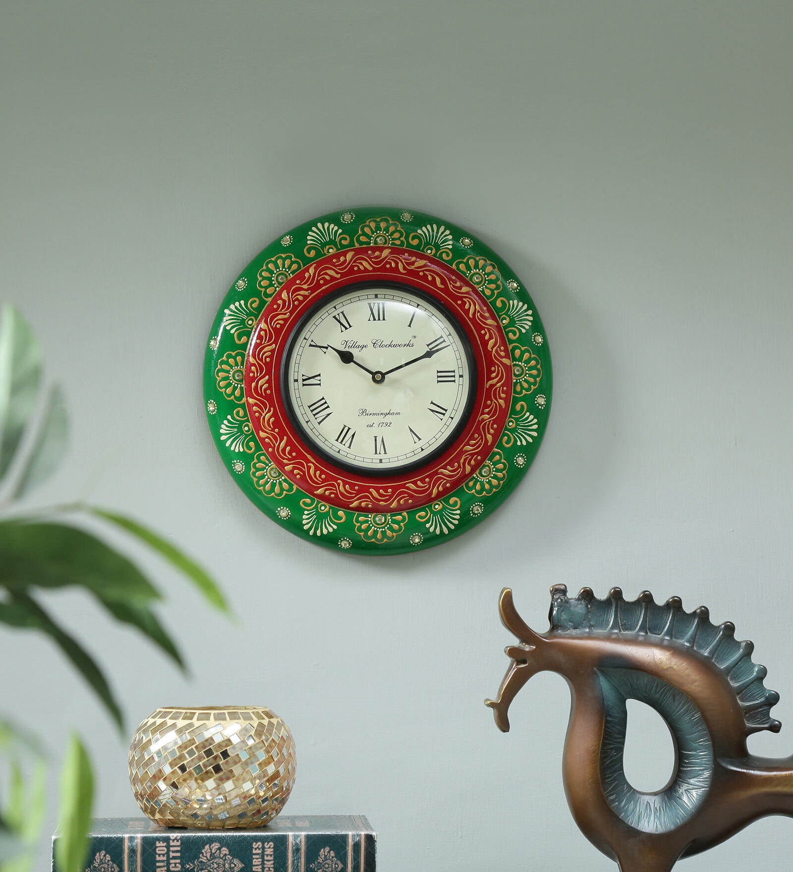 Buy Green Analog Traditional Wall Clock at 23% OFF by Ujjwal Wood ...