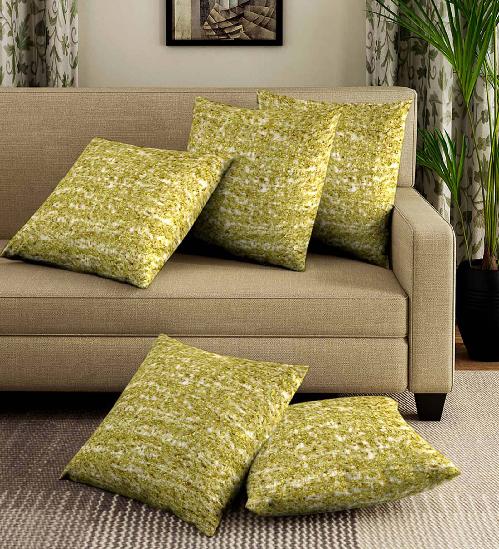 Buy Plain Solid Cotton Green 16x16 Inch Cushion Covers By Neudis at 17% ...