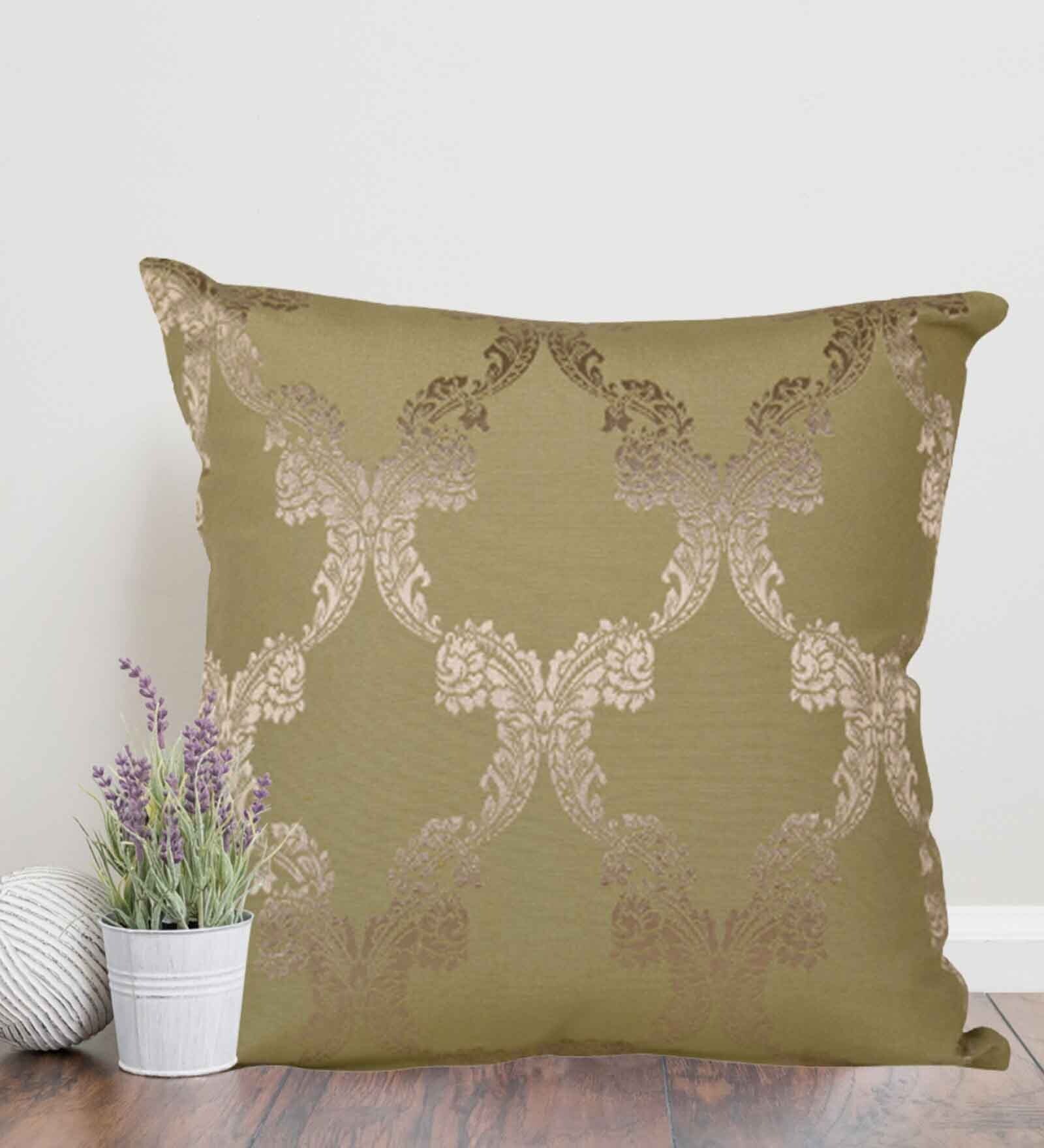 Buy Green Traditional Cotton 18 x 18 Inches Cushion Cover by Sivya by ...