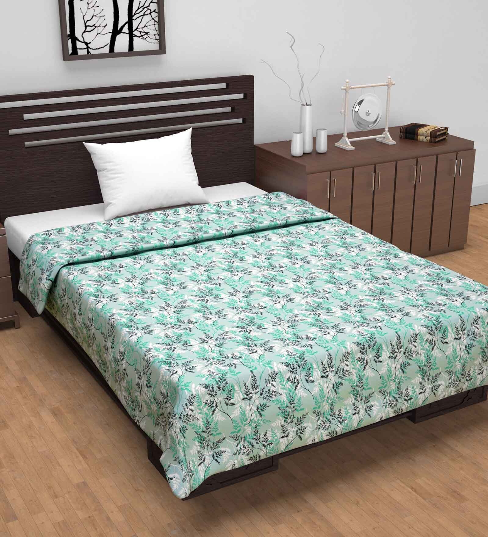 Buy Blue Cotton Floral 120 GSM Single Dohar at 62% OFF by Divine Casa ...