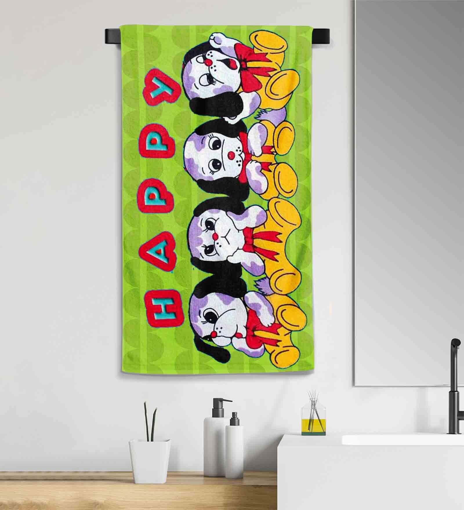 Buy Multicolor Cotton Solid 300 GSM Kids Bath Towel by Sassoon fab at ...