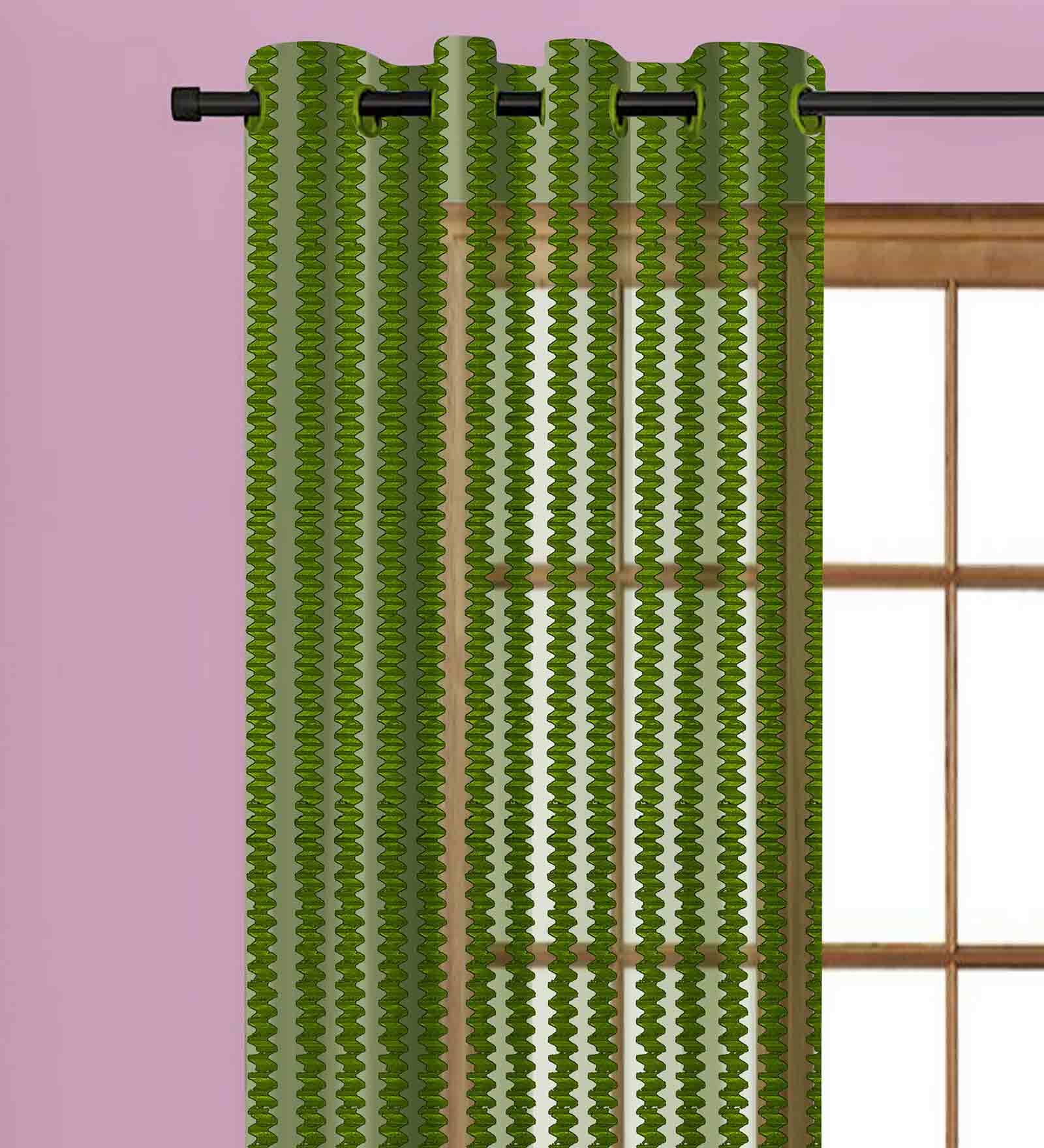 Buy Green Crystal net Eyelet 5 ft Sheer 1 Curtain by Hometique at 20% ...