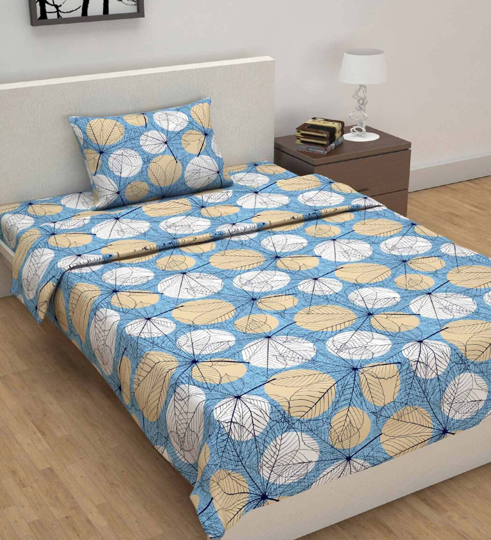 Buy Green Floral 144 TC Cotton 3 Pieces Bedding Set Sense Rosy Collection by Divine Casa at 79% ...