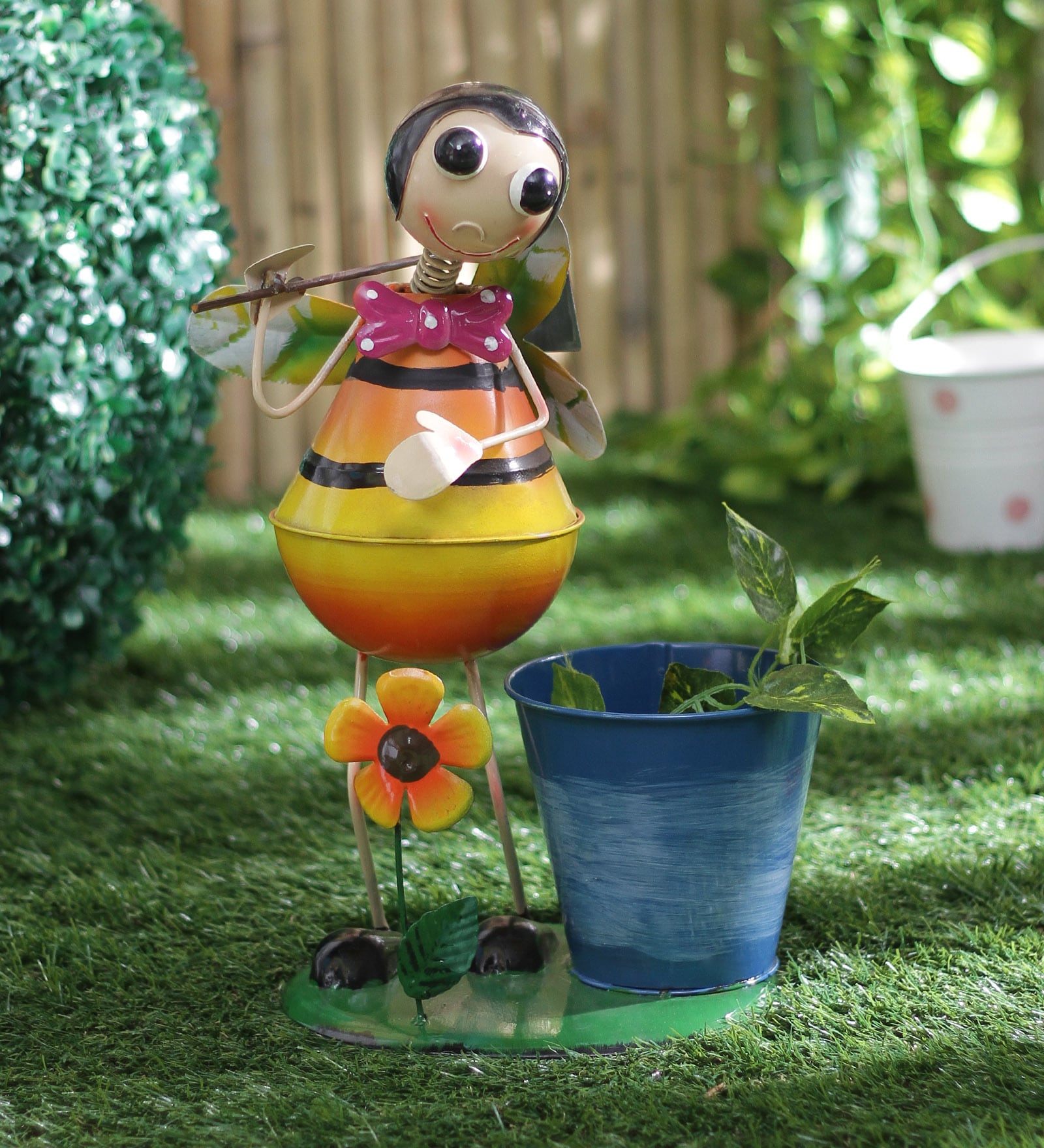 Buy Multicolour Bumble Bee Planter by Green Girgit Online - Desk Pots ...
